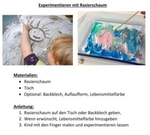 Experimentieren mit Rasierschaum – Kath.Kindertagesstätte St.Georg
